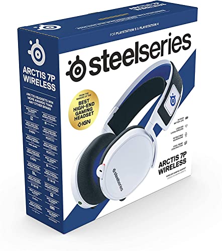 SteelSeries Arctis 7P Wireless - Lossless 2.4 GHz Wireless Gaming Headset - for PlayStation 5 and PlayStation 4 - White - PlayStation 5