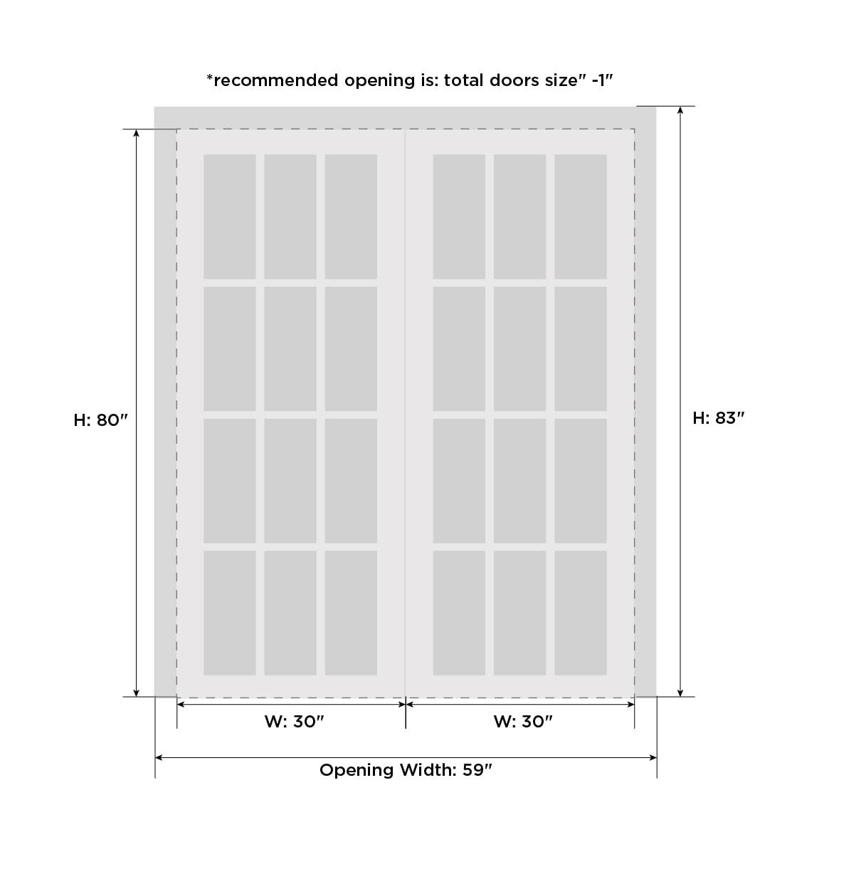 Sliding Closet Bypass Doors 60 x 80 with Hardware | Quadro 4113 White Silk with Frosted Opaque Glass | Sturdy Top Mount Rails Moldings Trims Set | Kitchen Lite Wooden Solid Bedroom Wardrobe Doors