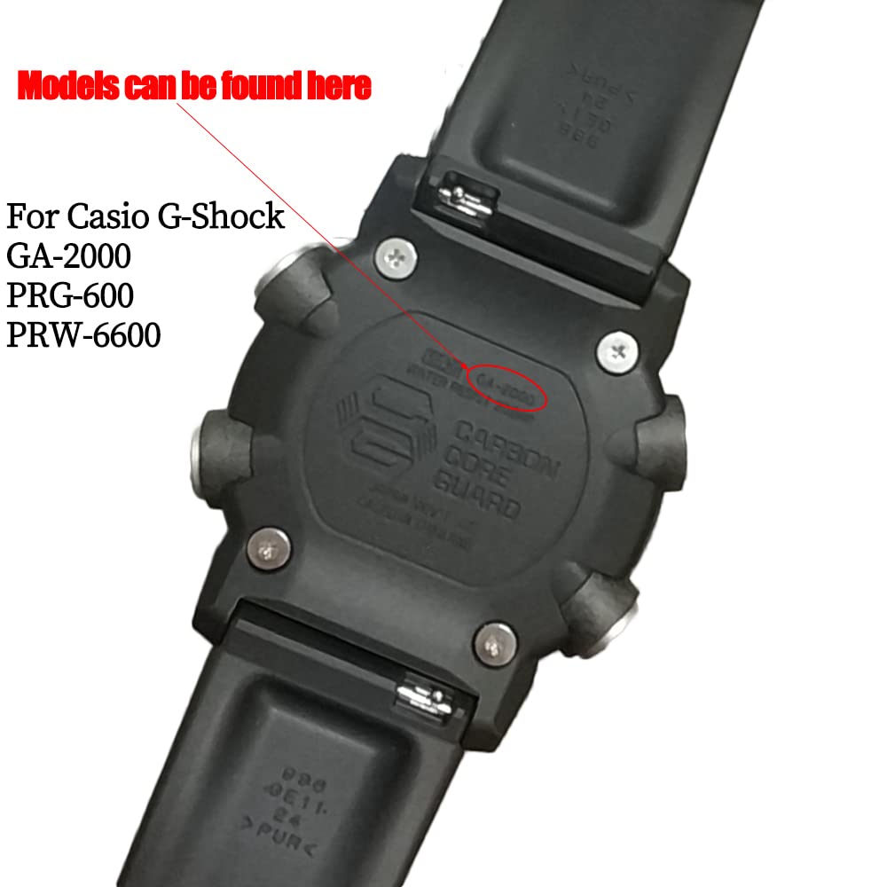 WRISTARMOR Resin Strap Replacement for Caiso G-Shock GA-2000 PRW-6600 PRG-600/650 Mens Watch Band Quick Release 24mm Bracelet Accessories(Navy grey)