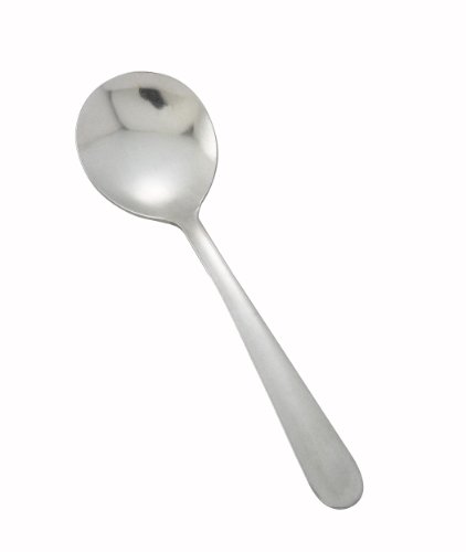 Winco 12-Piece Windsor Heavy Weight Bouillon Spoon Set, 18-0 Stainless Steel,Silver