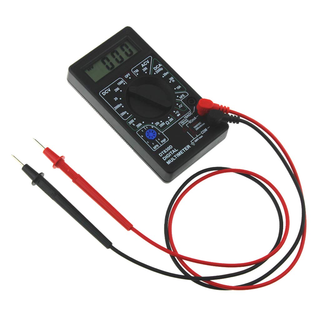 Rhfemd Mini Digital LCD Multimeter with Buzzer Voltage Ampere Meter Test Probe DC AC