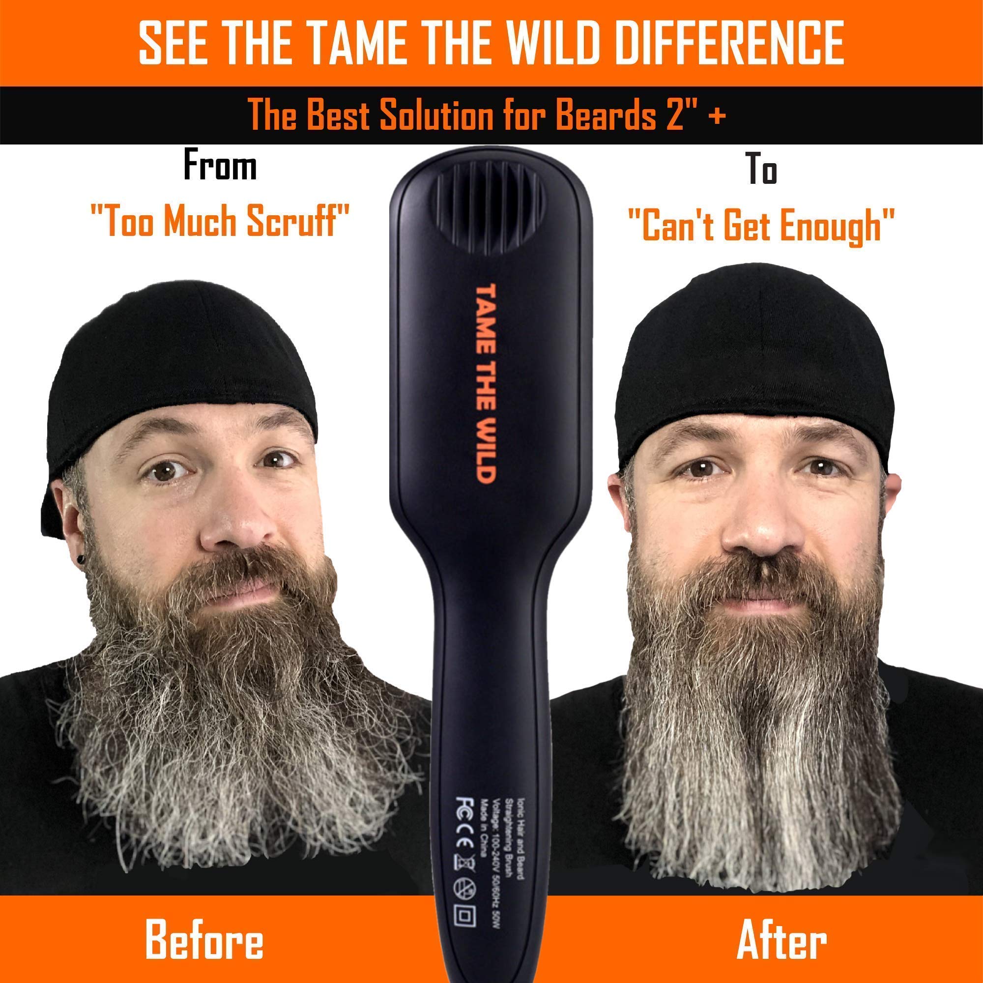 Tame's Beard Straightener for Men and Tame's Beard Armor Heat Protection Spray - Bundle and Save