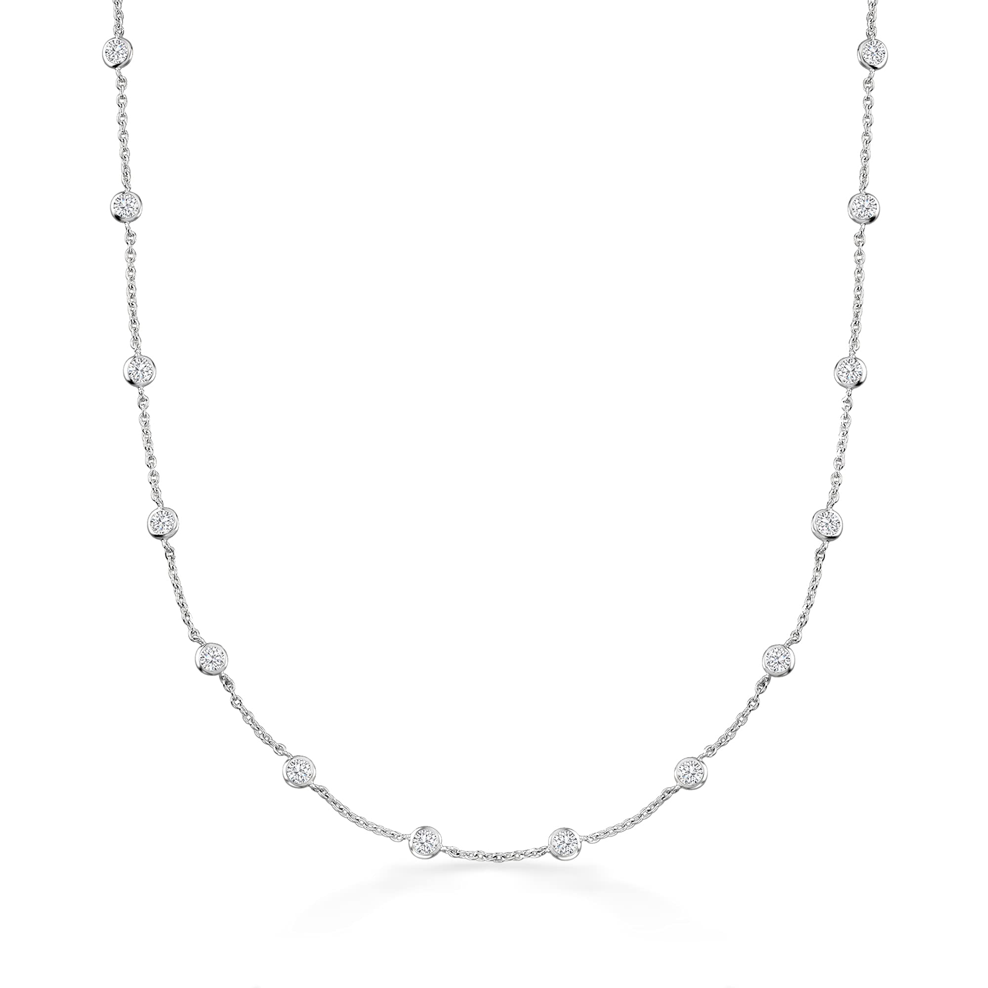 Ross-Simons 4.50 ct. t.w. CZ Station Necklace