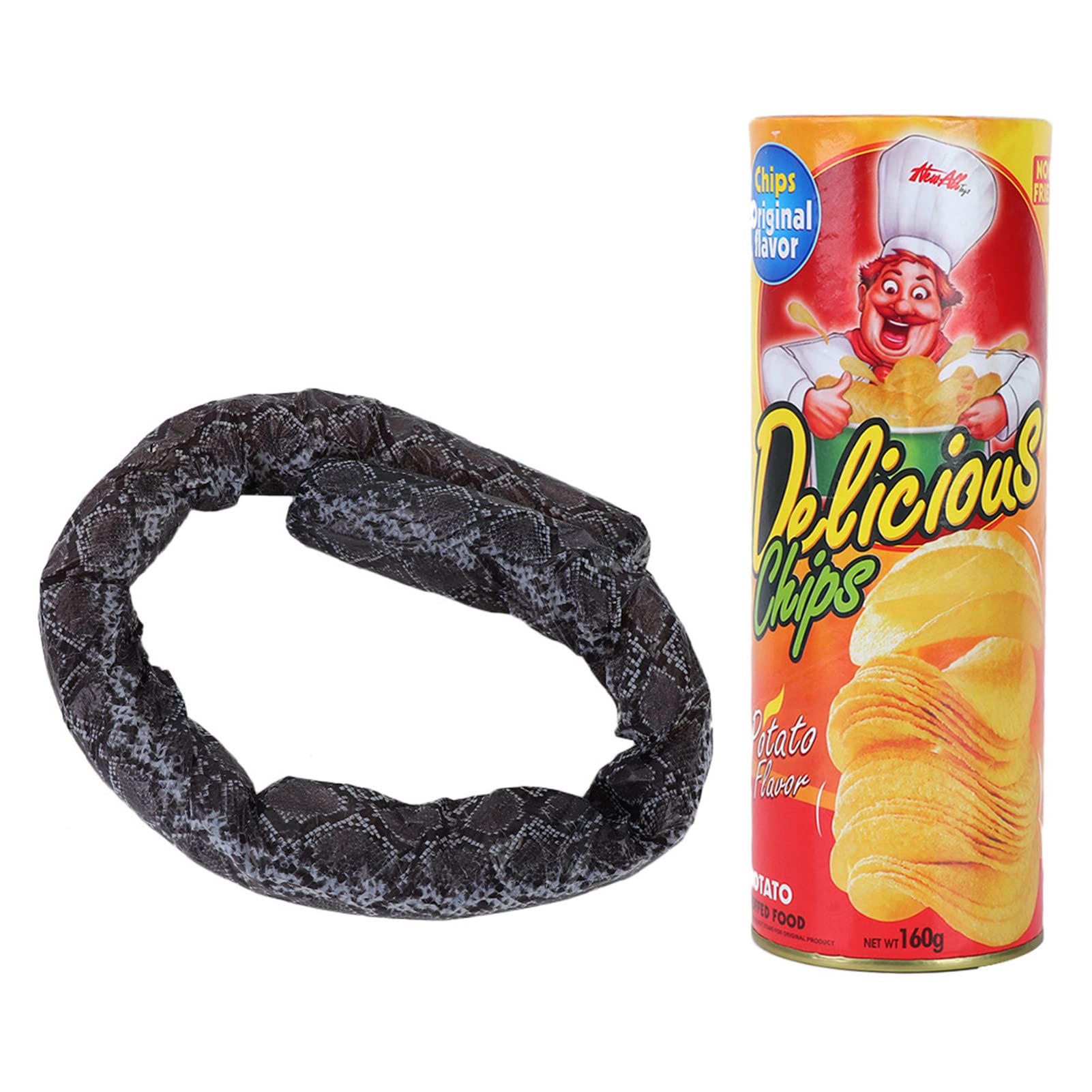 PUNELE Prank Chips Snake in 21 × 8 × 8 Deceptive Toys Funny Fries Spring Snake Toy Prank Props Party Decoration