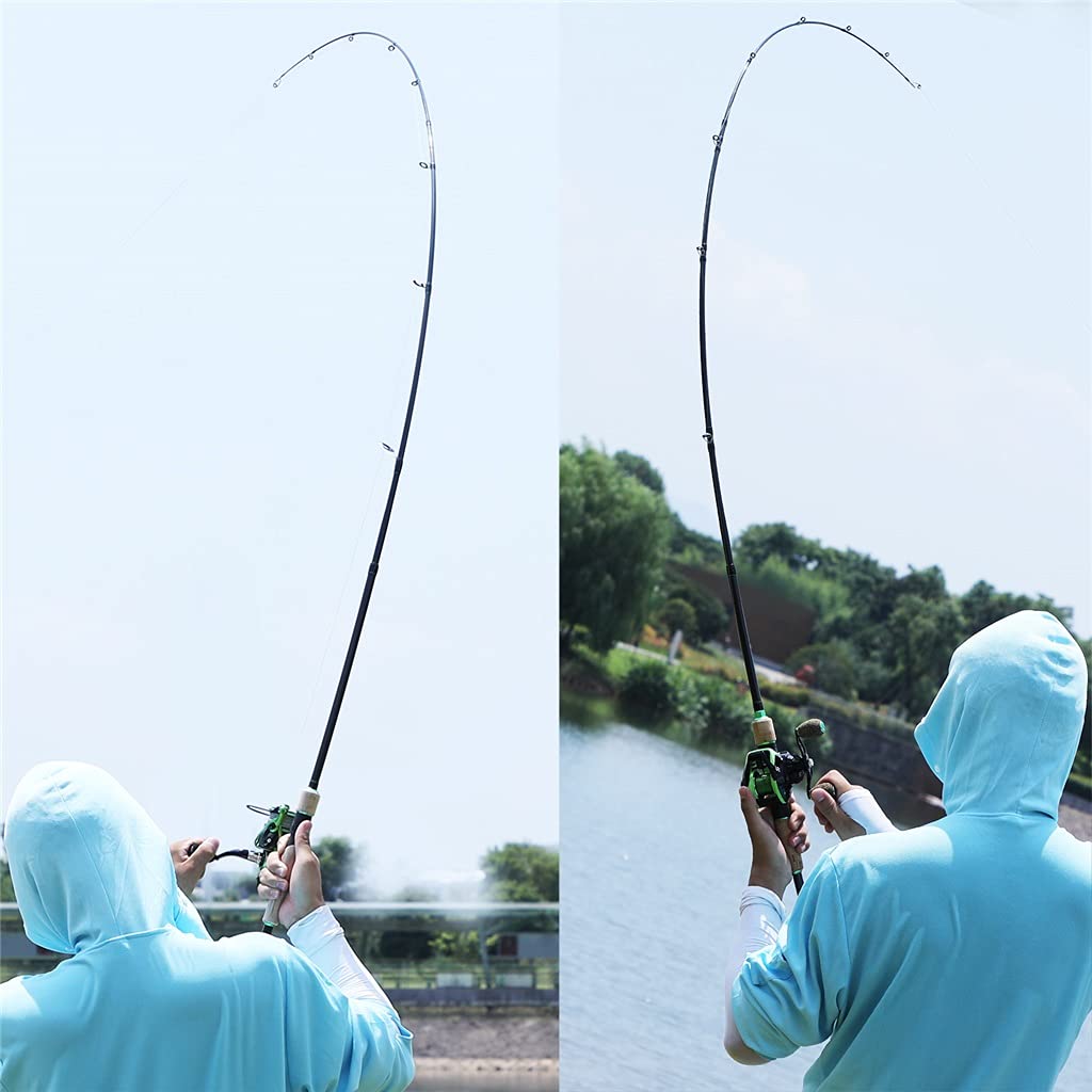 XWWDP Baitcasting Rod 1.8M 2.1M 2.4M M Power Lure Rod Casting Spinning 3 Section Light Boat Lure Fishing Rod (Size : 2.4m Casting Rod)