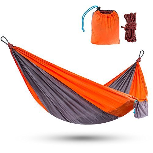 Touz Camping Travel Hammock, Lightweight Portable Parachute Hammock for Backpacking, Camping, Hiking, Travel, Beach, Yard - Holds 450 Lbs