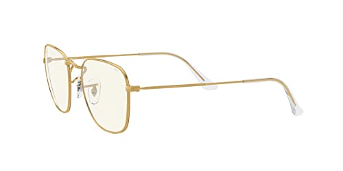 Ray-Ban RB3857 Frank Polarized Square Glasses, Legend Gold/Clear to Grey Photochromic Blue Light Filtering, 51 mm
