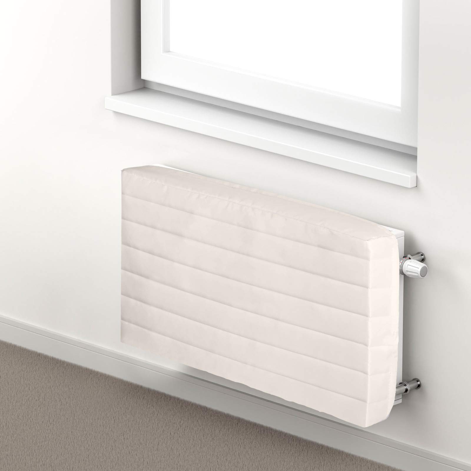 Tatuo 2 Pieces Indoor Air Conditioner Cover Inside Window Unit Double Insulation Cover with Drawstring (White, 21 x 14 x 3 Inch)