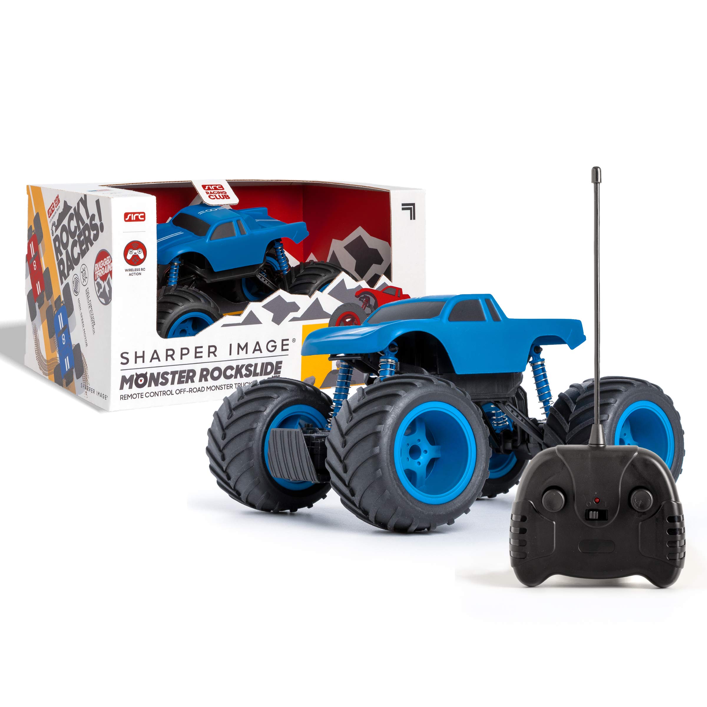 Sharper Image Remote Control Mini Monster Rockslide Truck, 1:24 Scale, 27 MHz, Blue