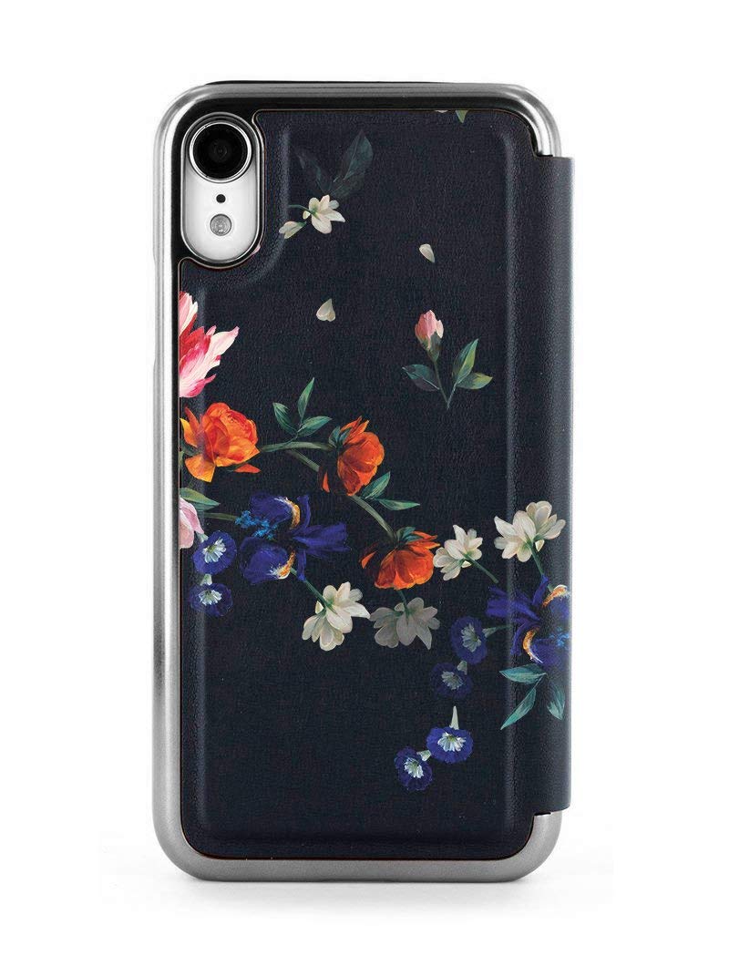Ted Baker SSABINA Mirror Folio Case for iPhone XR - Sandalwood/Black Silver