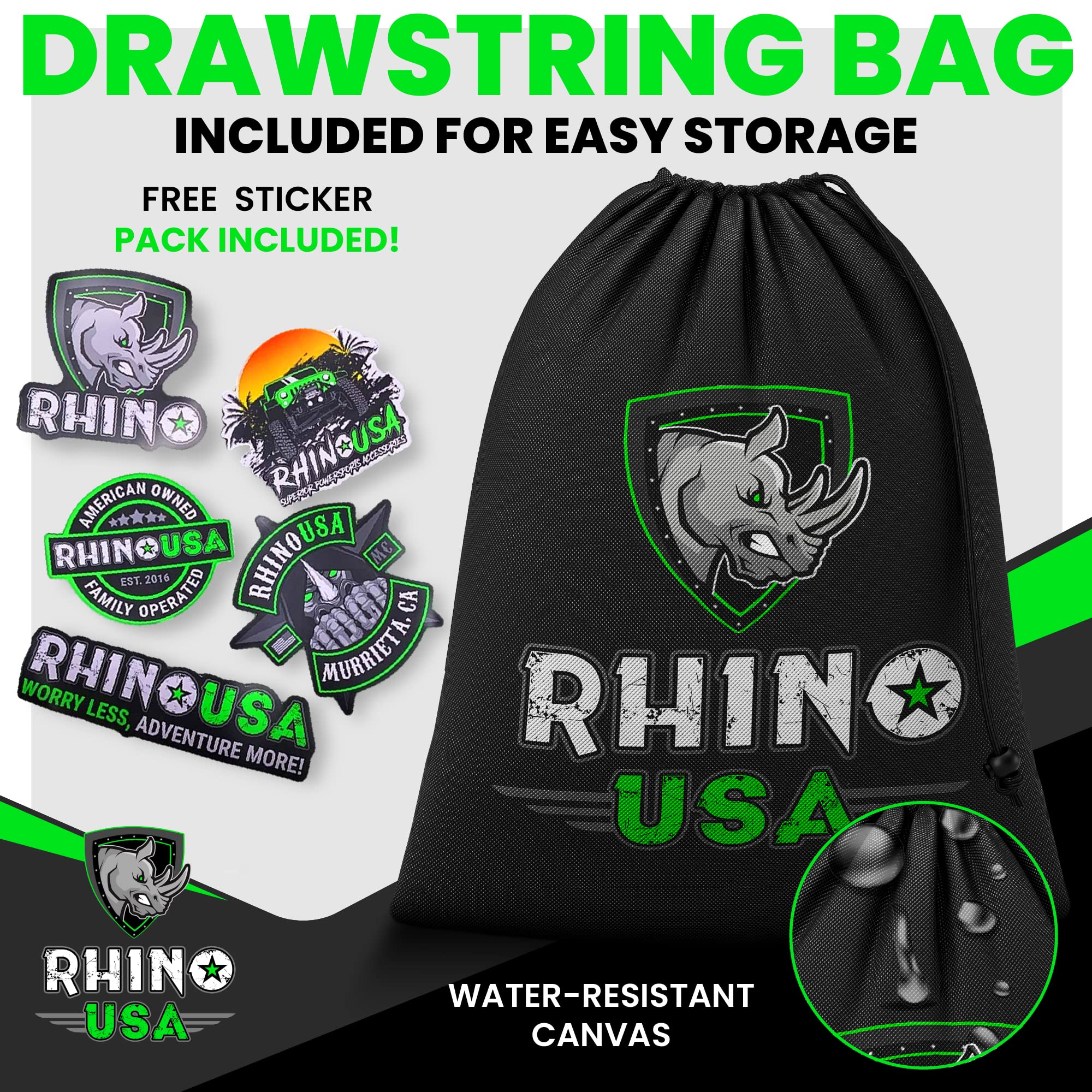 Rhino USA Ratchet Straps Tie Down Kit, 5,208 Break Strength - includes (2) Heavy Duty 1.6" x 8' Rachet Tiedowns with Padded Handles & Coated Chromoly S Hooks + (2) Soft Loop Tie-Downs