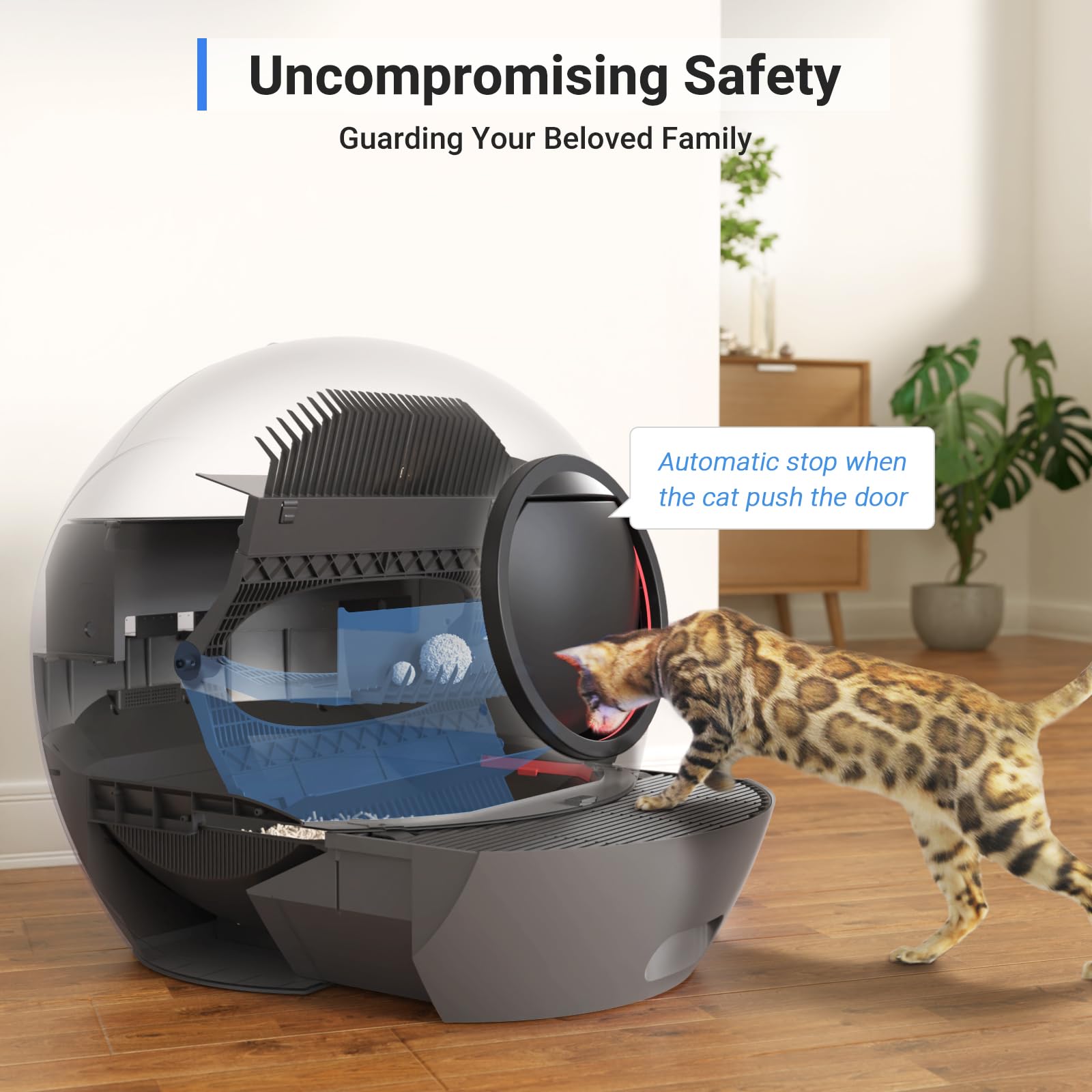 Self Cleaning Cat Litter Box: ELS PET Hands-Off 60L Extra Large Cat Litter Box, Odor Eliminating Smart Litter Box with APP Control, 2.4Ghz WiFi Only, Automatic Cat Litter Box for Multiple Cats