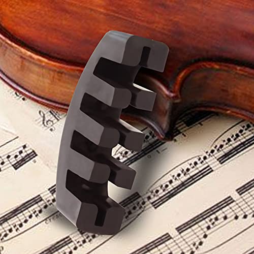 Rubber Violin Practice Mute Combo, 2 Pack Claw Style & 2 Pack Round Tourte Style Mute for Violin, Ultra Practice Silencer, Black