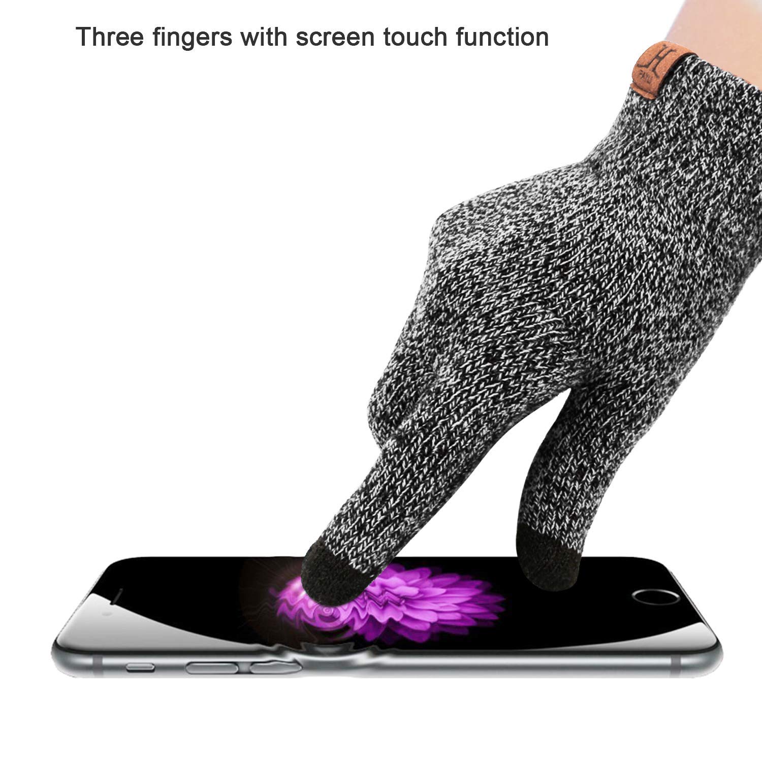 TAGVO Winter Beanie Hat Scarf Touch Screen Gloves 3 Pieces Warm Thick Knit Set for Men Women