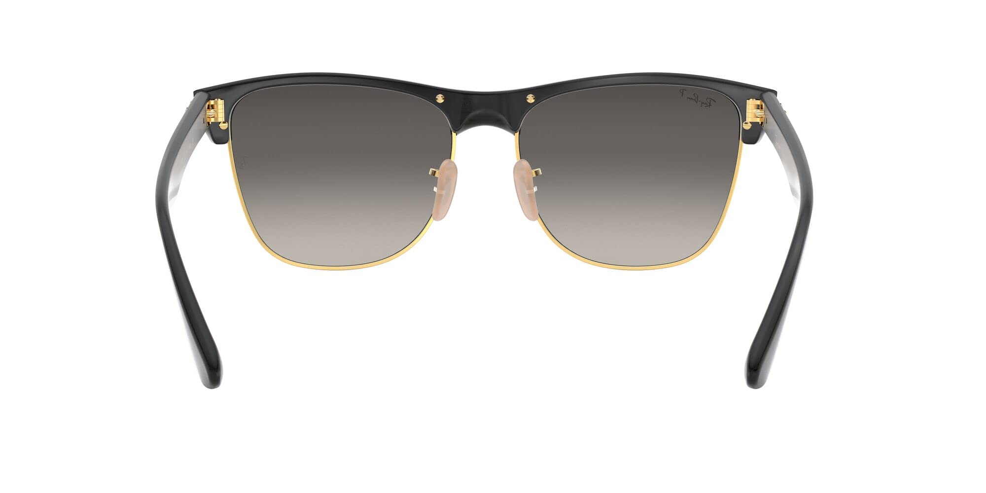 Ray-Ban RB4175 Clubmaster Oversized Square Sunglasses, Demi Gloss Black/Polarized Grey Gradient Dark Grey, 57 mm