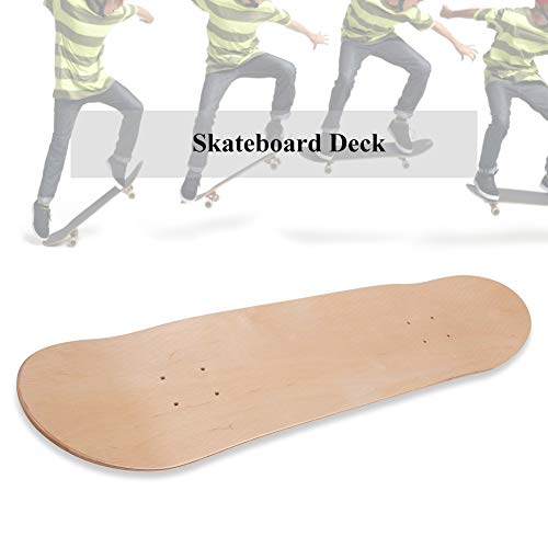 Tbest Skateboard Deck, Blank Double-Warped Skateboard Deck Concave Board Accessory for Skate Scooter Electric Car Scooter Supplies