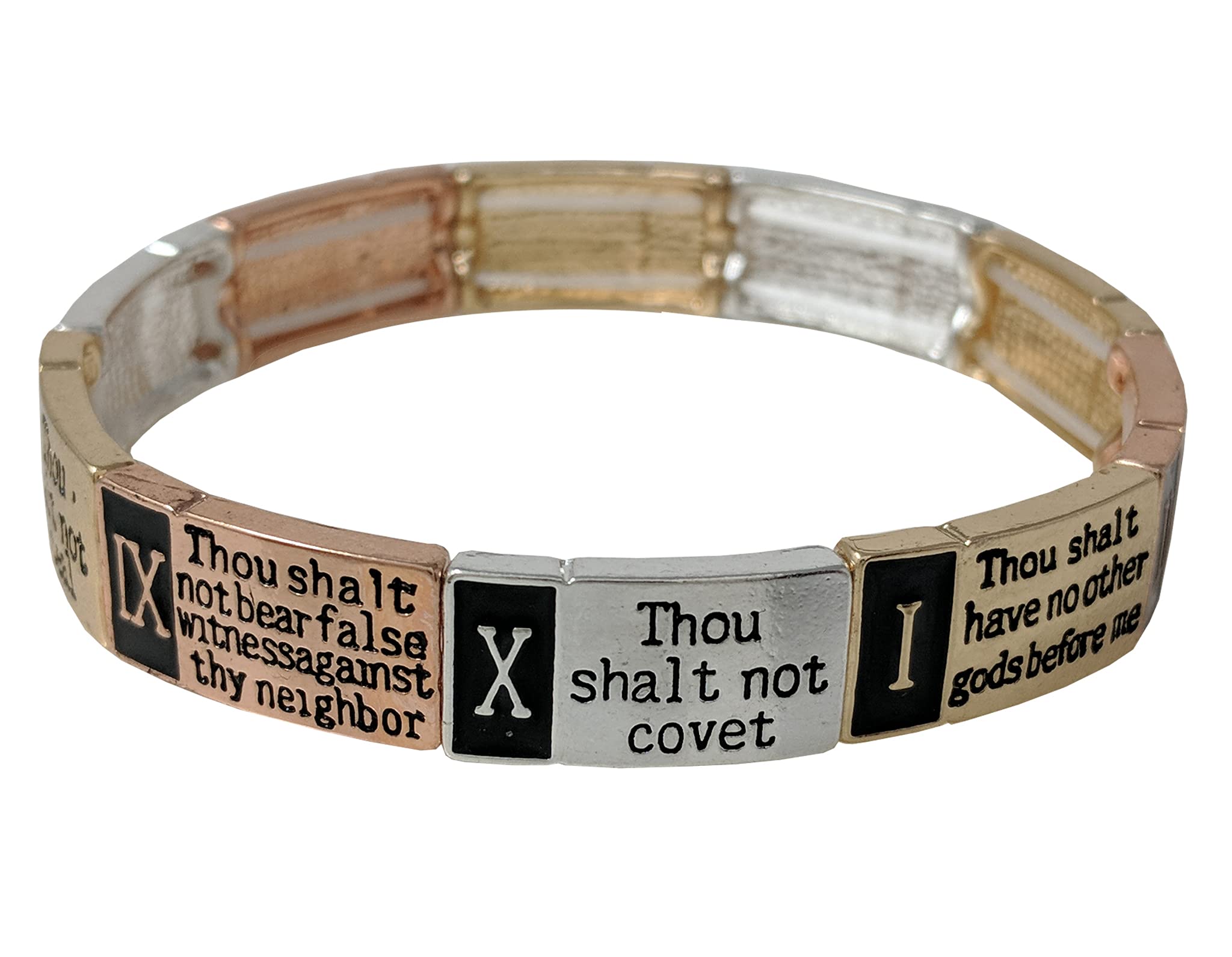 The Quiet Witness 4030192 10 Commandments Stretch Bracelet Christian Scripture Religious Thou Shalt Not Exodus 20 1-17