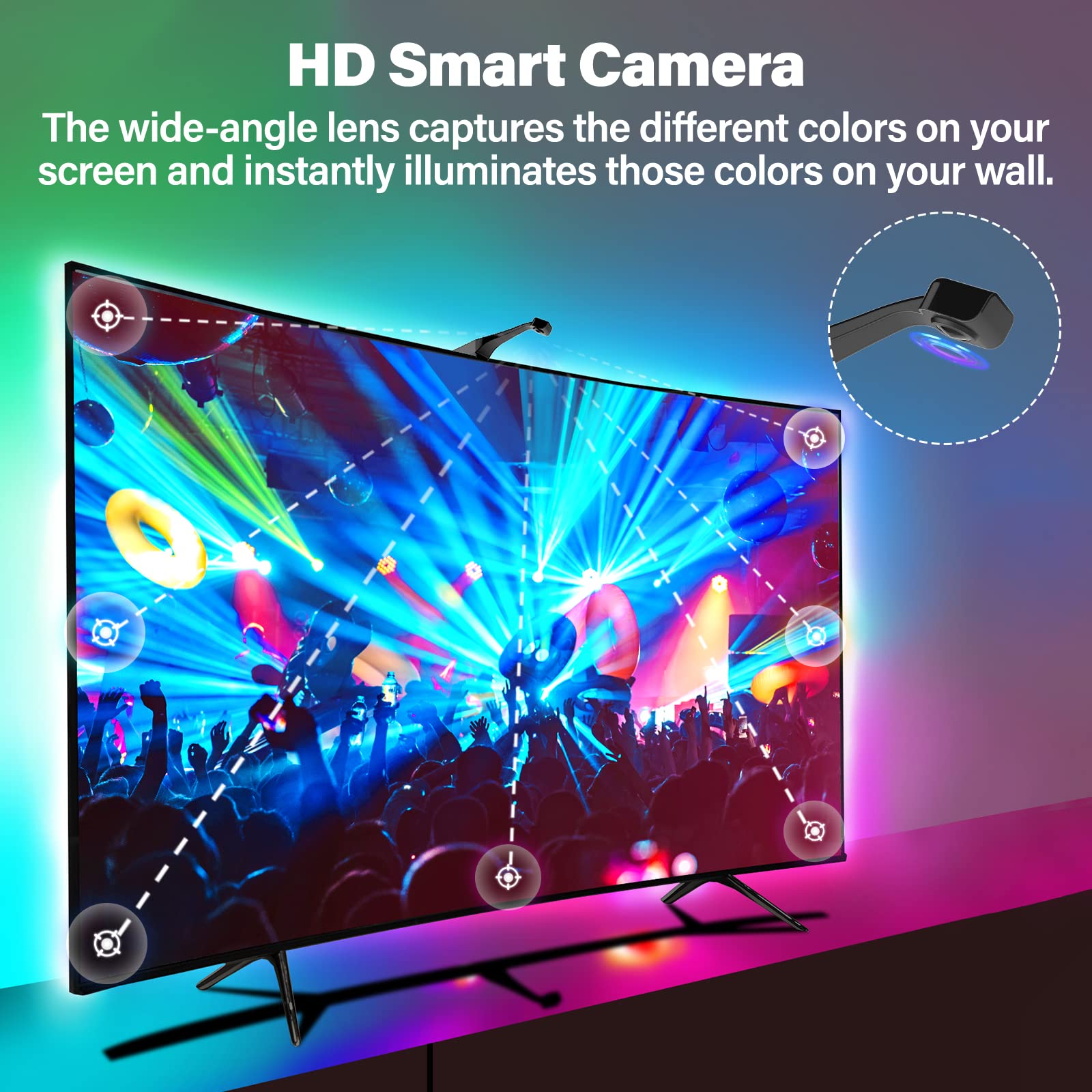 Sengled Vision G2 11.8FT LED Light Strip, Smart HD Camera, RGB Independent Control, Works with Alexa & Google, App Control, Off-line Mode, Ambient Lights for 50-60 inch TVs