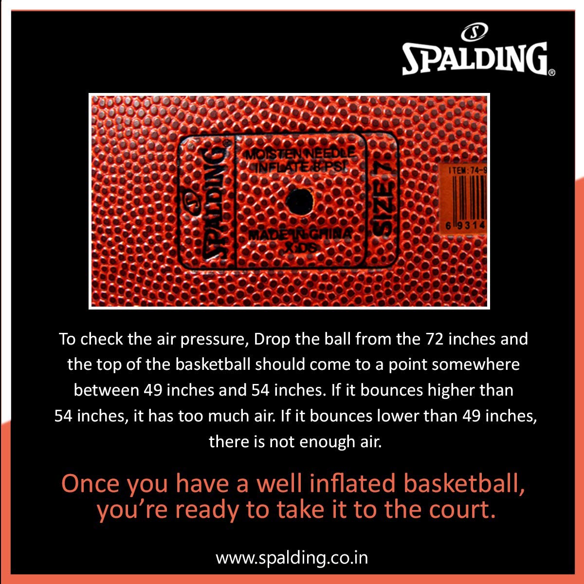 Spalding Unisex Adult 74531Z_7 Basketball Orange, 7