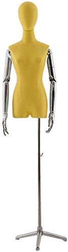 Tailors Dummy Female Mannequin Body with Silver Tripod Stand |for Clothing Dress Jewelry Display Manikins Dressmakers Dummy