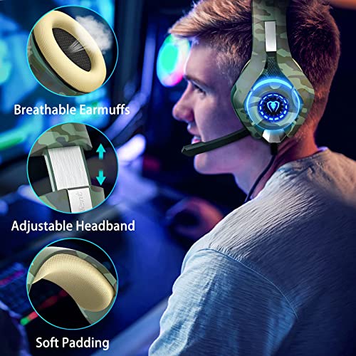 Tatybo Gaming Headset for PS4 PS5 Xbox One, PS4 Headset with Mic Stereo Surround Sound Headphones Noise Canceling