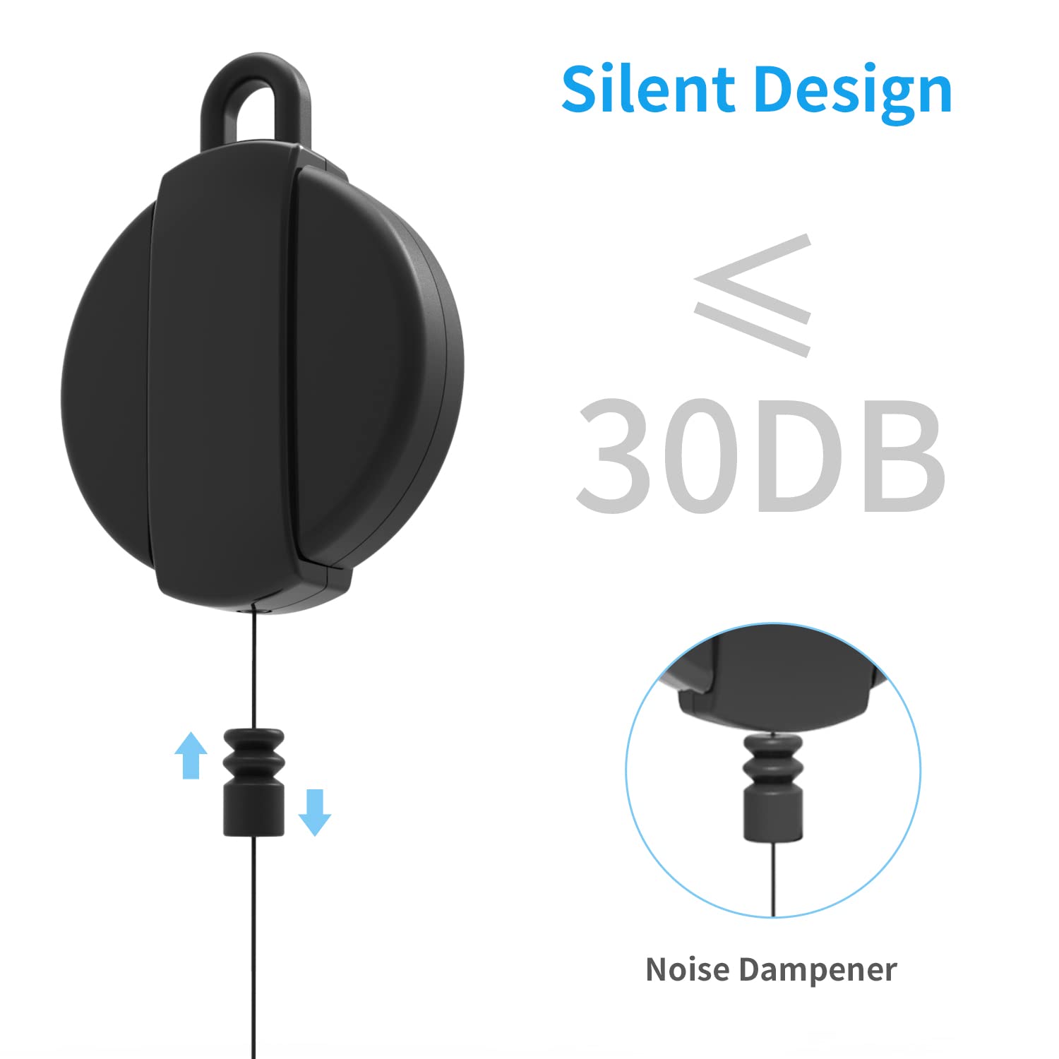 VeeR VR Cable Management Compatible for Quest 2 Link Cable Cord Suspension VR Ceiling Pulley System for Quest/Rift S/Valve Index/HTC Vive/PSVR VR Pulley VR Accessories - 6 Packs Black