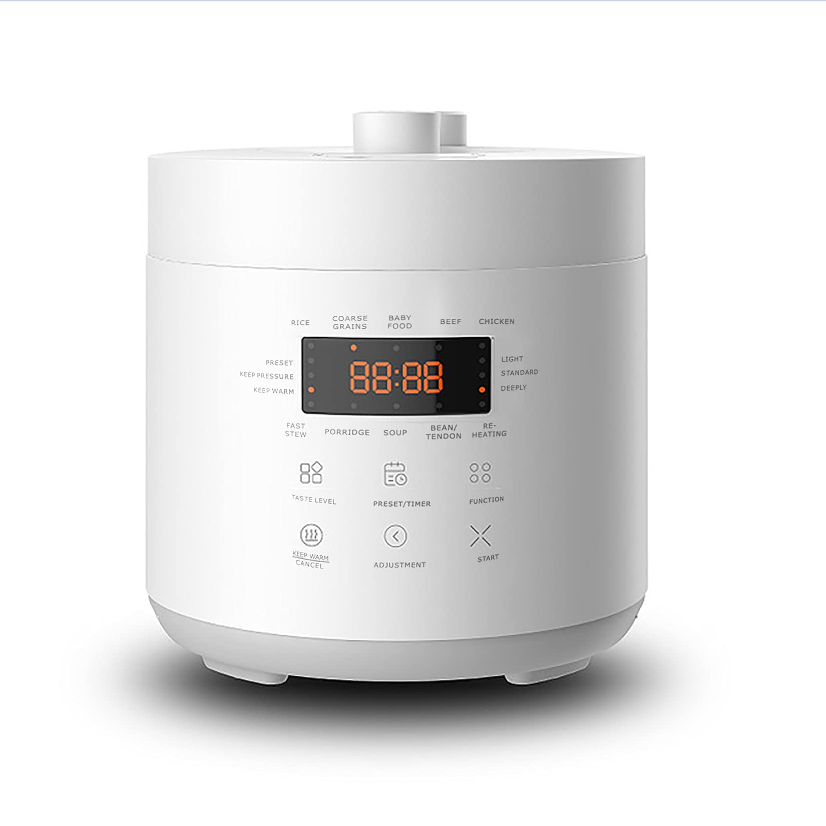 Rice Cooker for 1-3 Person Slow Cooker 2.5 Litre Spherical Non-Stick Liner 10 Rice Cooking Functions LED Display US/UK/EU Power