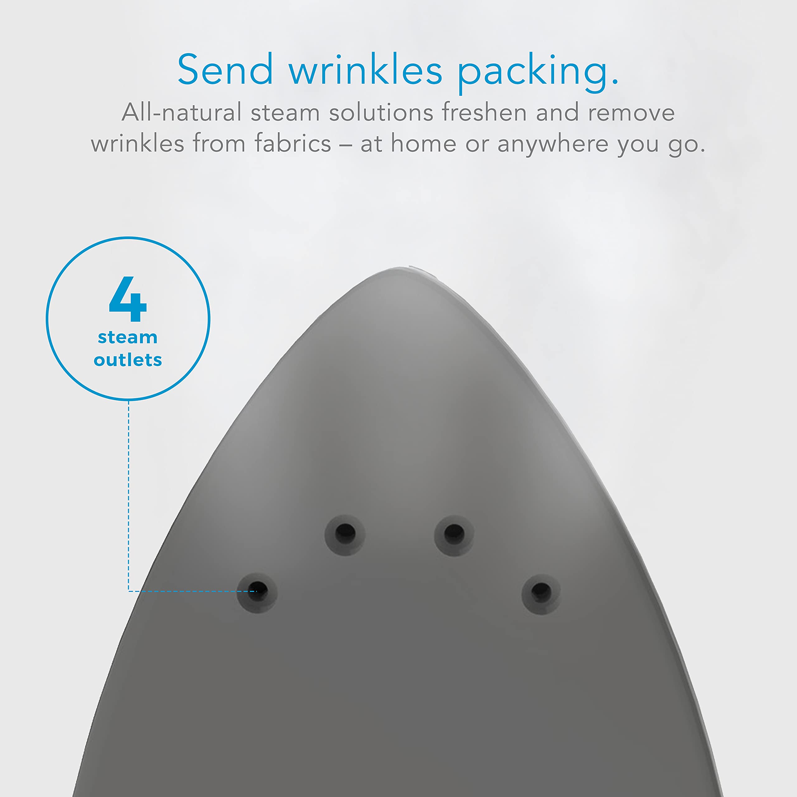 Steamfast SF-710 Mini Steam Iron, Non-Stick Sole Plate, Foldable Handle, Cord Storage, White