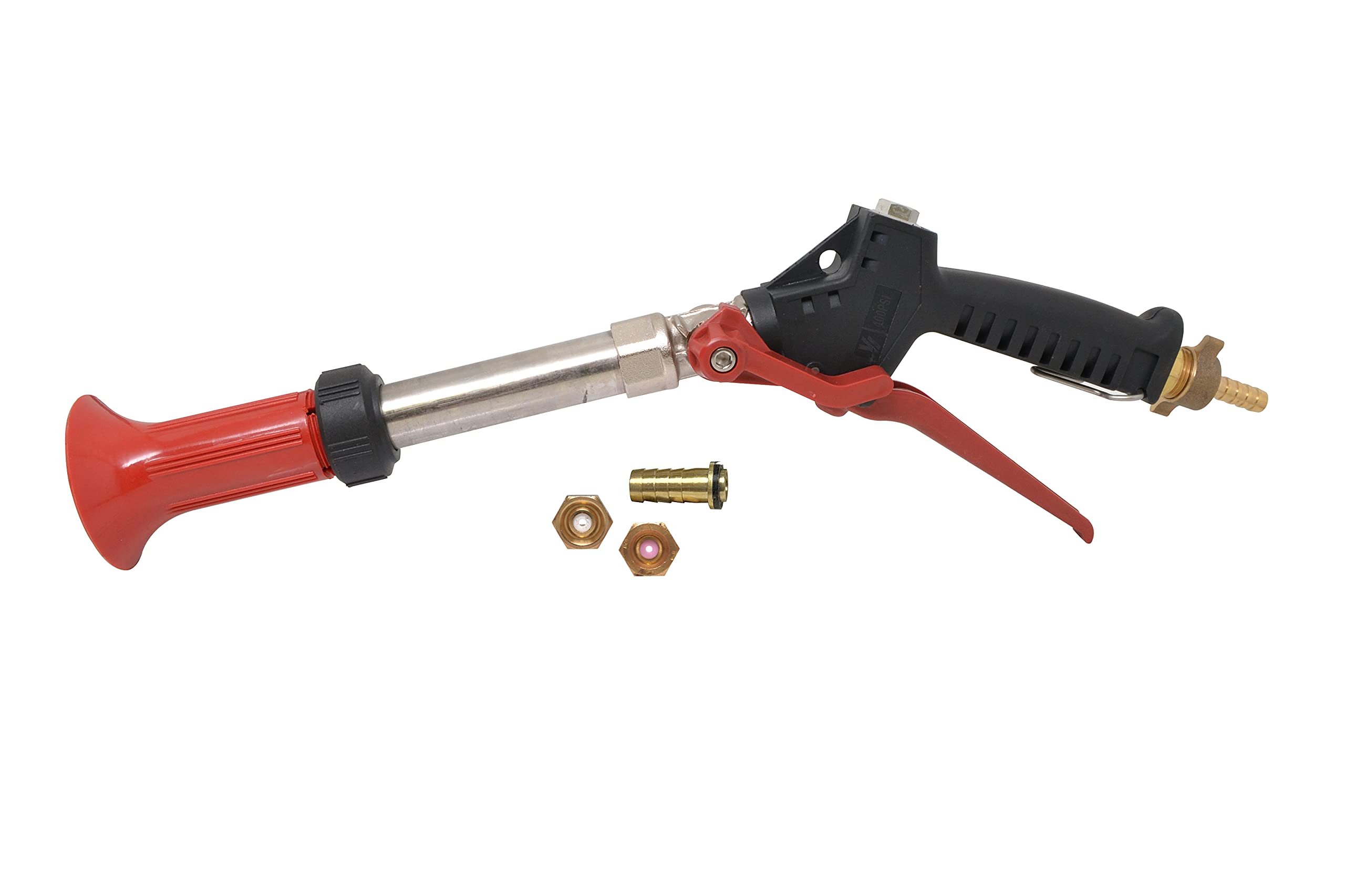 Valley Industries SG-2200-CSK Adjustable Flash Spray Gun-Up to 5.5GPM, 400 PSI, Interchangeable Nozzles, Red