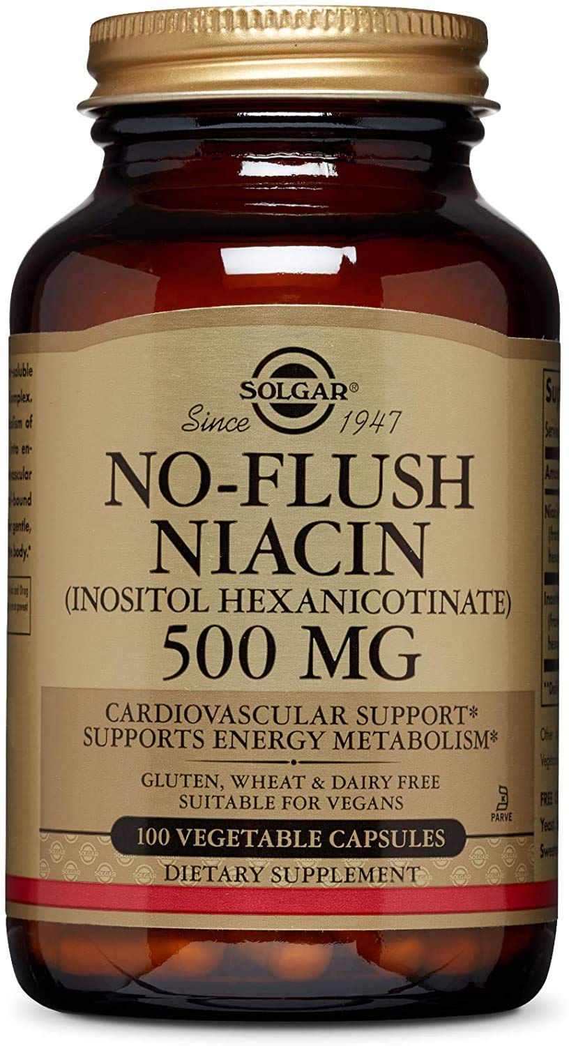 Solgar ? No-Flush Niacin (Vitamin B3)(Inositol Hexanicotinate) 500 mg, 50 Vegetable Capsules