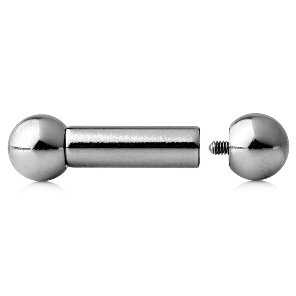 Ruifan 316L Surgical Steel Internally Threaded Straight Barbell 8G 1/2 Inch