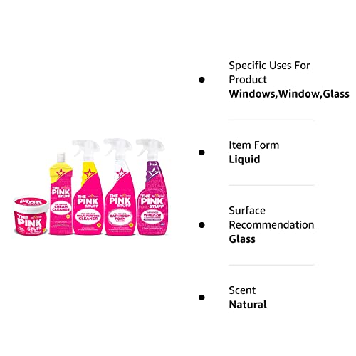 Stardrops - The Pink Stuff - The Miracle Cleaning Paste, Multi-Purpose Spray, Bathroom Foam Spray, Window & Glass Cleaner, and Cream Cleaner Bundle