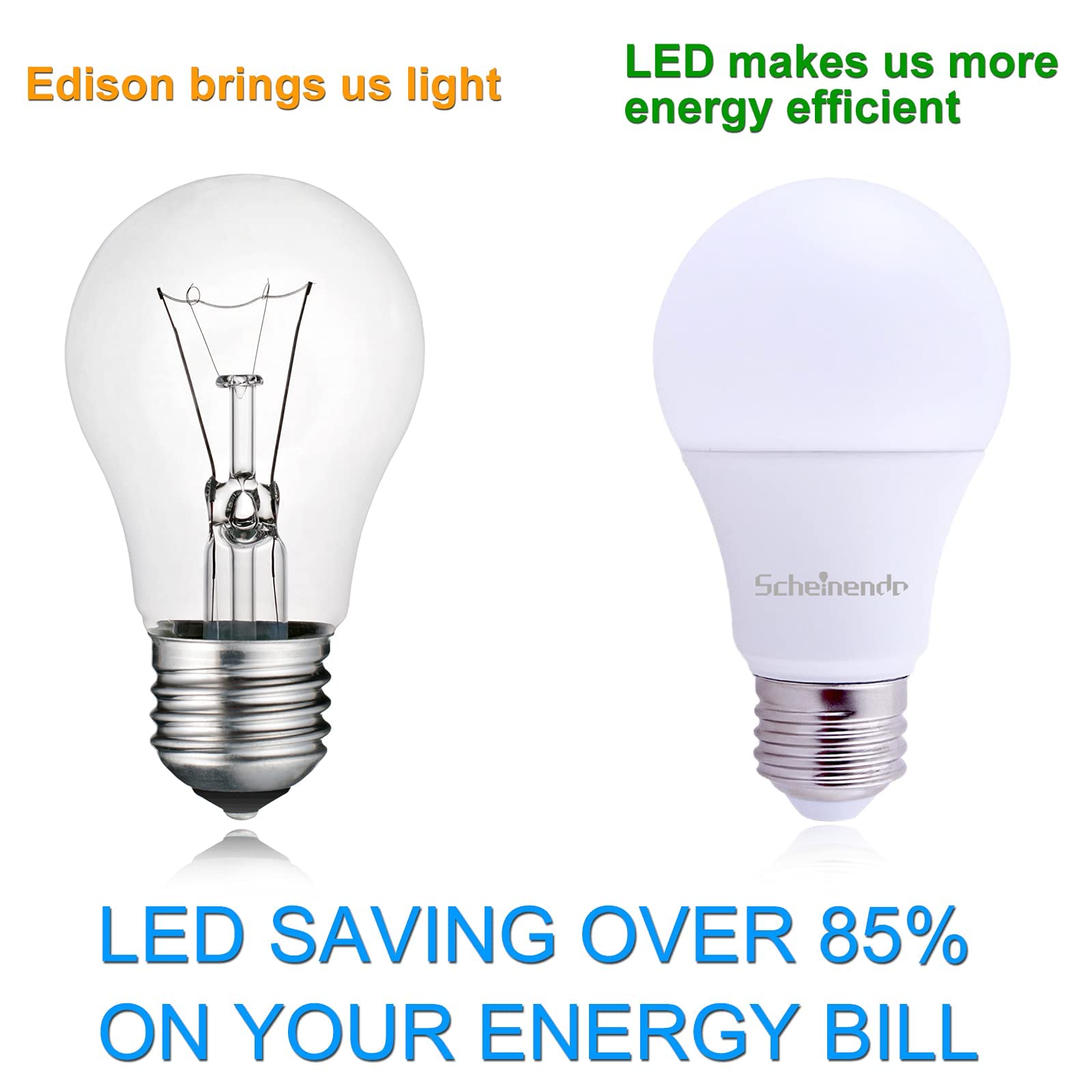 Scheinenda 3-Way Led Light Bulbs A21, 50 100 150 Watt Equivalent, Perfect for Reading, 4000K Natural White, Indoor Standard E26 Bulb, Energy Efficient 20 Watt, 2100 Lumens, 2 Pack