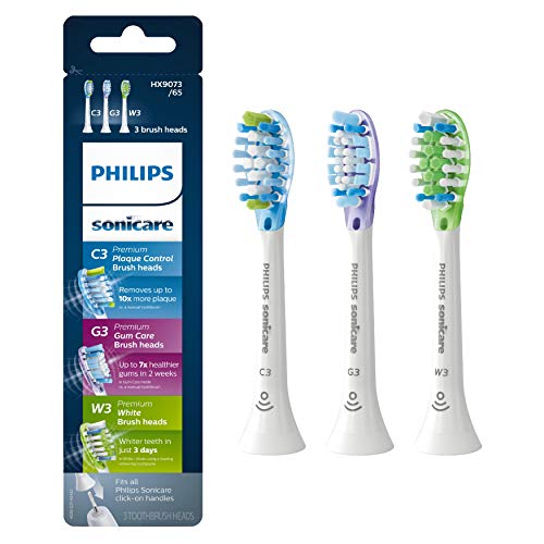 Philips Sonicare Toothbrush Heads Variety Pack (HX9073/65) + Premium All-in-One Replacement Heads (HX9092/65)