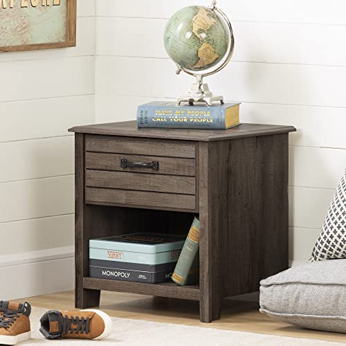 South Shore Ulysses 1-Drawer Nightstand Fall Oak