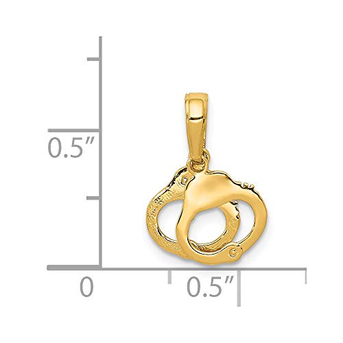 Solid 14k Yellow Gold Handcuffs Pendant (11.5mm x 15mm)