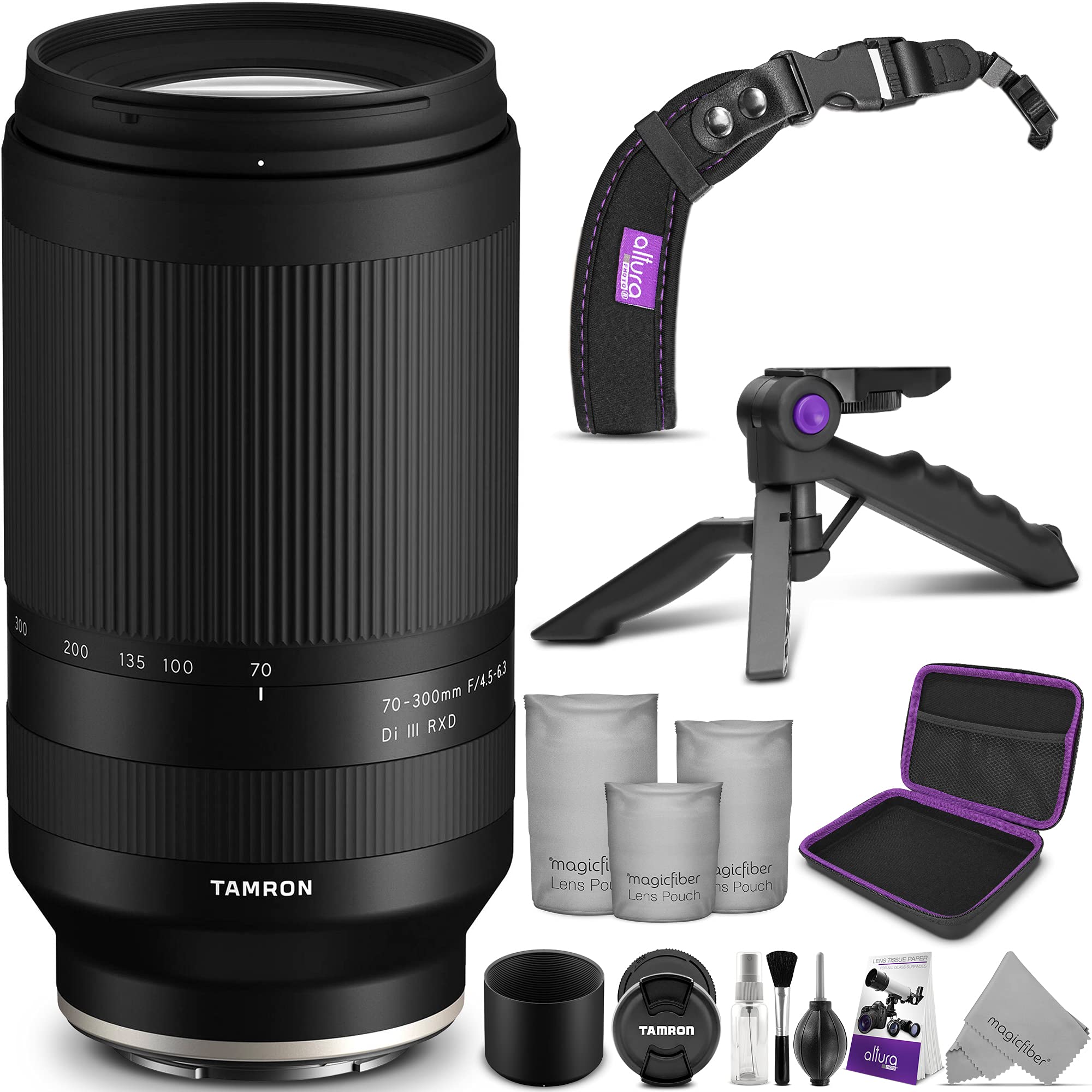 Tamron 70-300mm f/4.5-6.3 Di III RXD Lens for Sony E with Altura Photo Essential Accessory Bundle