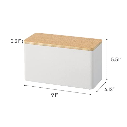 YAMAZAKI Countertop Organizer Home | Steel + Wood | Storage Case, One Size, White