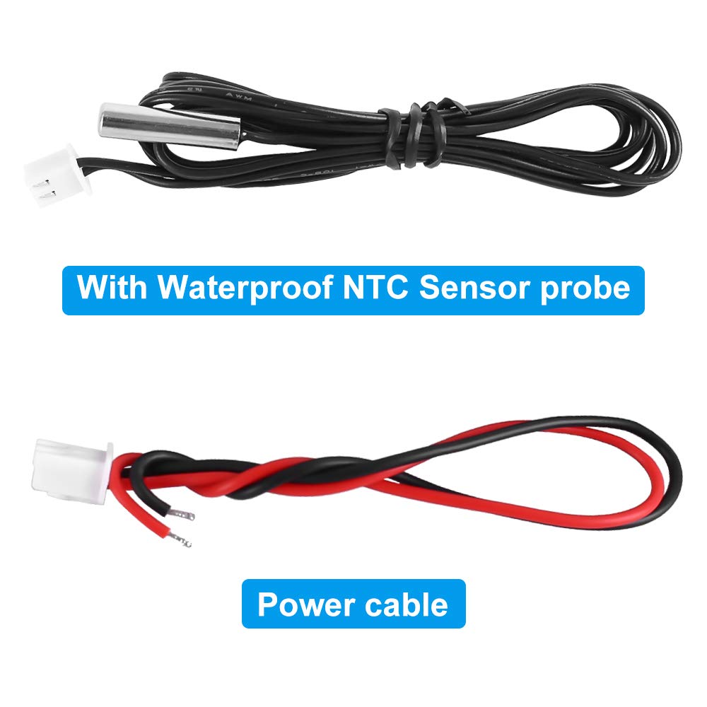 Temperature Gauge Sensor for Car, Icstation DC 4-28V Digital Temperature Meter with NTC Waterproof Probe -50~125℃ Digital Thermometer for Reptile Tank Thermostat Regulator for Vehicle