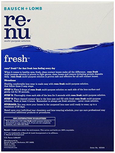 Renu Fresh All Day Moisture Multi-Purpose Eye Contact Lens Solution 12 Fluid Ounces (Pack of 2)