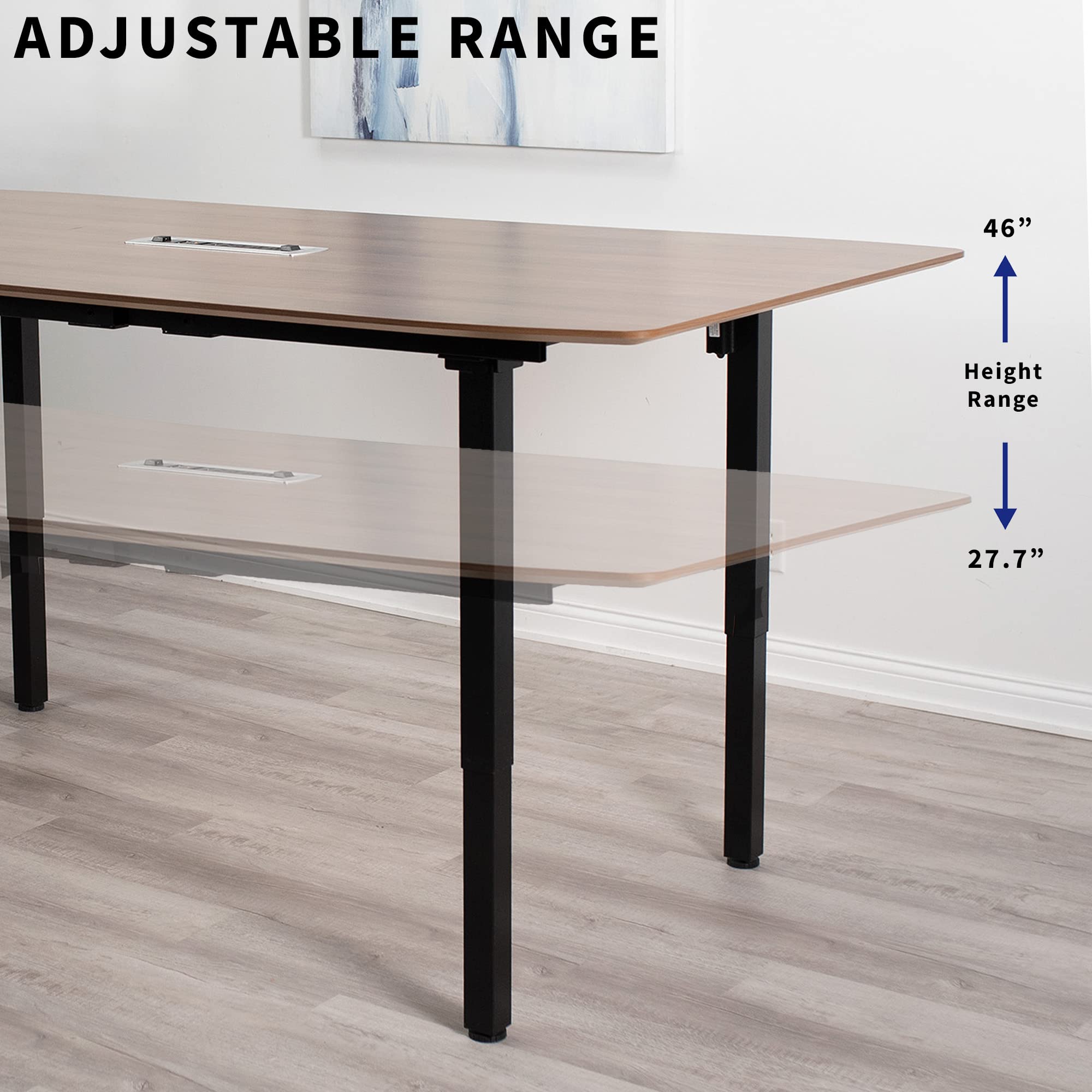 VIVO 4-Leg Dual Motor Electric Stand Up Desk Frame for Height Adjustable Workstation, Frame Only, Memory Control, Holds Extra Large Table Tops up to 130 x 60 inches and 352 lbs, Black, DESK-E-400B