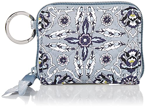 Vera Bradley Women's Cotton Petite Zip-around Wallet With RFID Protection, Plaza Tile - Recycled Cotton, One Size
