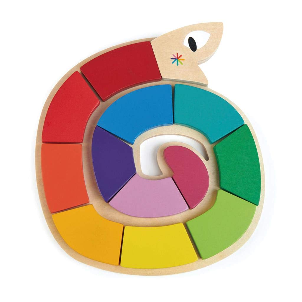 Tender Leaf Toys - Colour Me Happy - 13 Pieces Educational Colour Sorting Wooden Puzzle Toy with 3 Dimensional Shapes Underneath - Early Learning and Preschool Teaching Materials for Children 2+