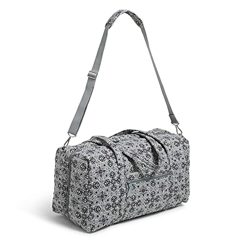 Vera Bradley Women's Cotton Lay Flat Travel Duffle Bag, Plaza Tile, One Size