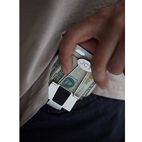 Speidel Men's Money Clip Stainless Steel with Genuine Leather Inserts