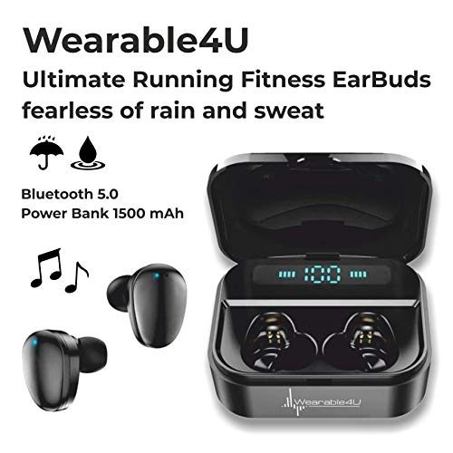 Wearable4U Garmin Venu Sq Music GPS Best Multisport Fitness Smartwatch Black/Slate Black Earbuds with Charging E-Bank Case Bundle
