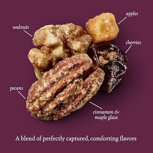 Sahale Snacks Maple Pecans Glazed Mix, 1.5 Oz Grab & Go Bags (18 Packs) Dry-Roasted, Deluxe Mixed Nuts with Cherries, Apples, Maple, and Cinnamon - Non-GMO, Kosher, and Certified Gluten-Free Snacks