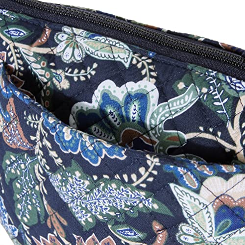 Vera Bradley Women's Cotton Little Hipster Crossbody Purse With RFID Protection, Java Navy Camo - Recycled Cotton, One Size