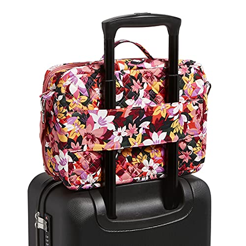Vera Bradley Women's Cotton Grand Vanity Toiletry Makeup Organizer Case, Rosa Floral - Recycled Cotton, One Size