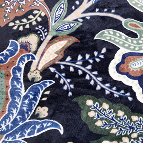 Vera Bradley Women's Oversized Fleece Plush Throw Blanket, Java Navy Camo, Full/Queen